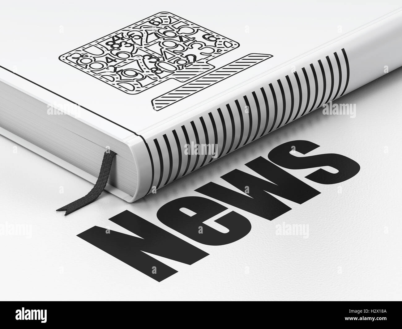 News concept: book Computer Pc, News on white background Stock Photo ...