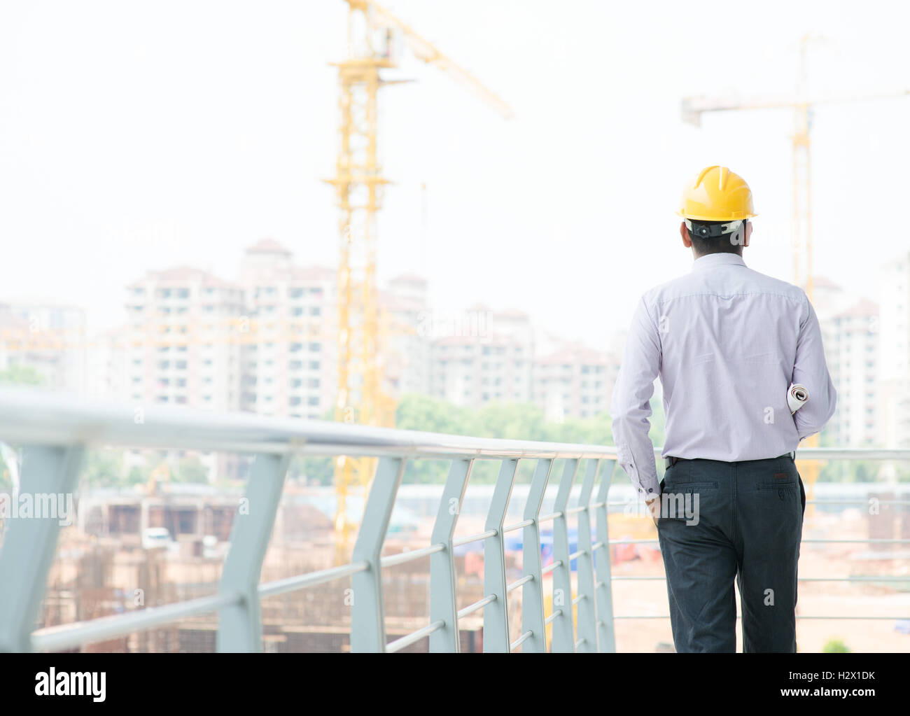 Indian male engineer inspecting site hi-res stock photography and ...