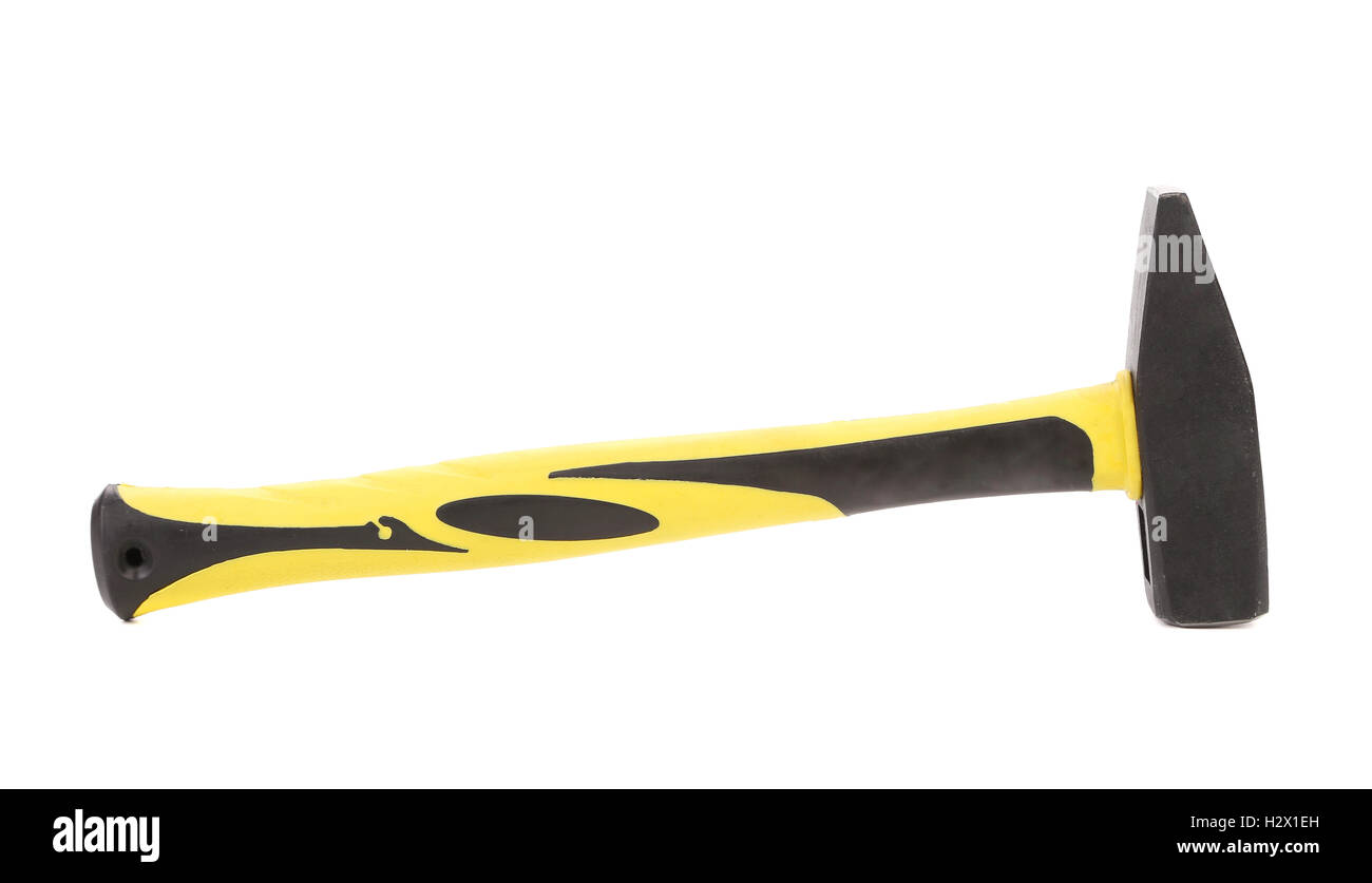 Yellow work hammer Stock Photo - Alamy