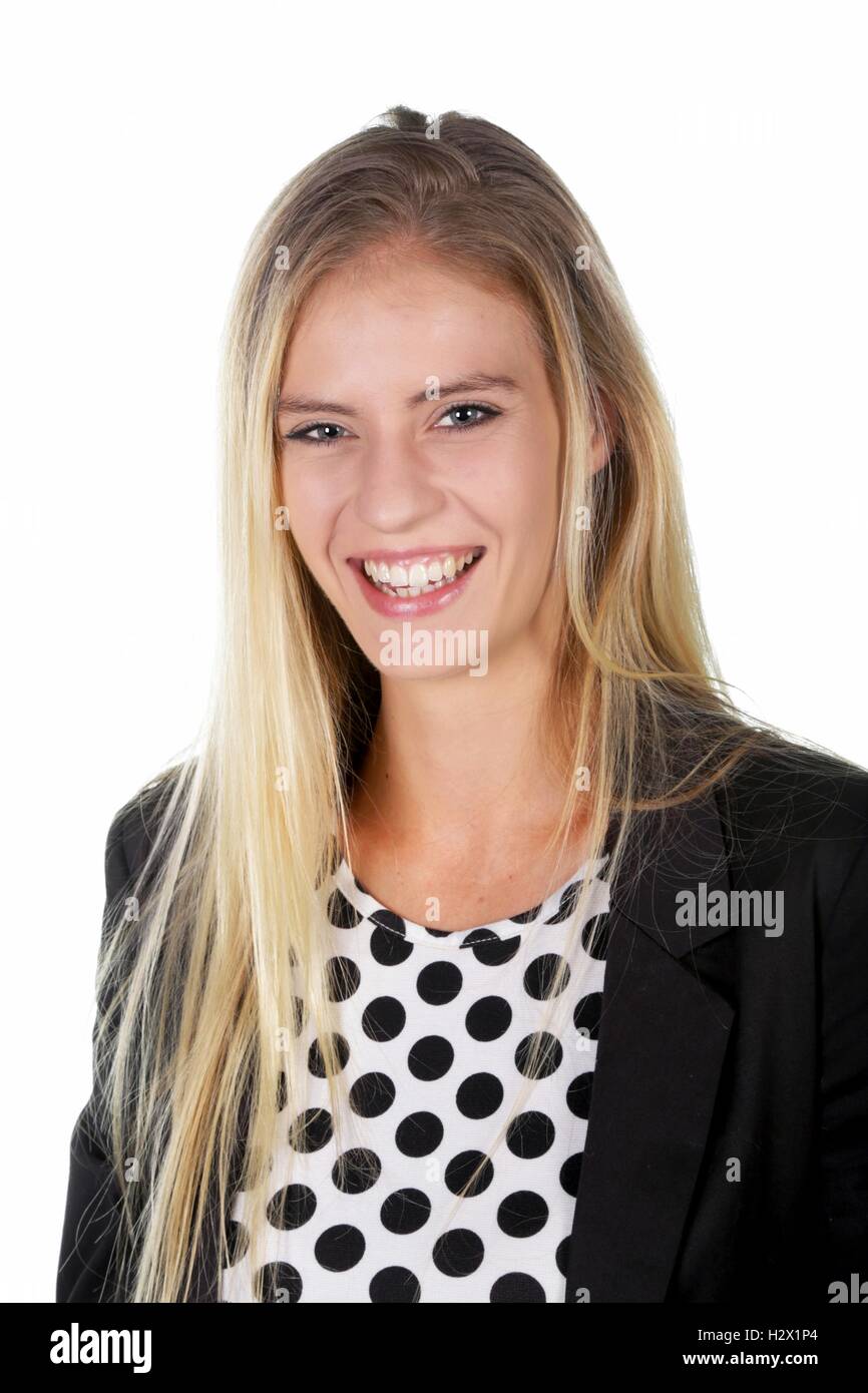 Lovely Smiling Blond Girl Stock Photo - Alamy