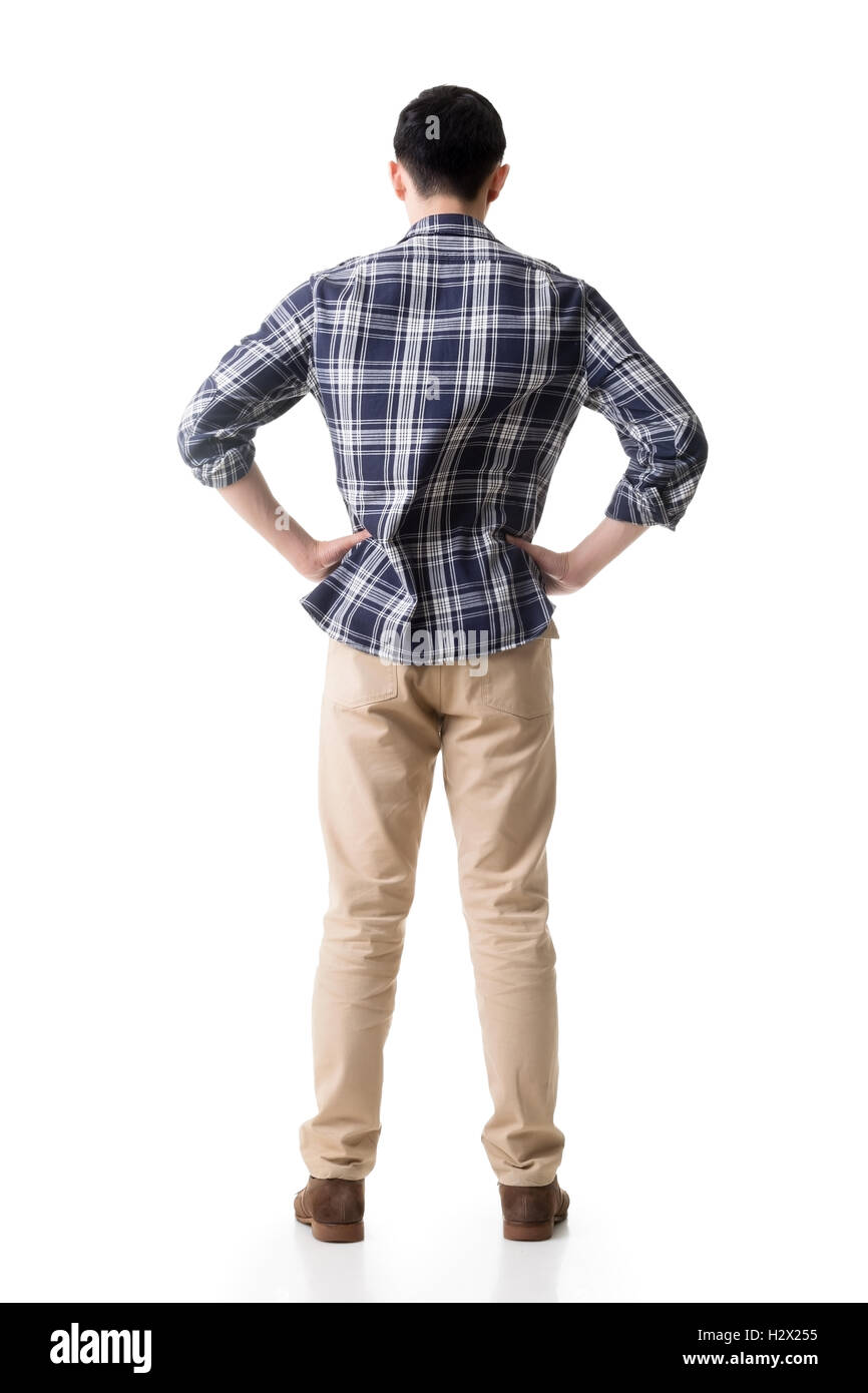 Rear view of Asian young man Stock Photo - Alamy