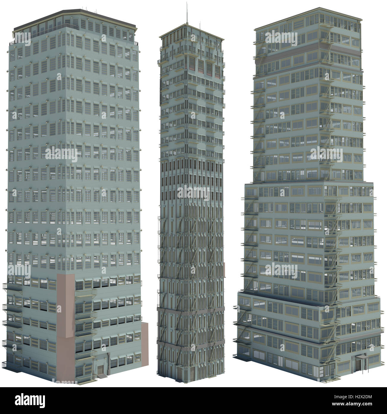 Collection of highly detailed buildings Stock Photo - Alamy