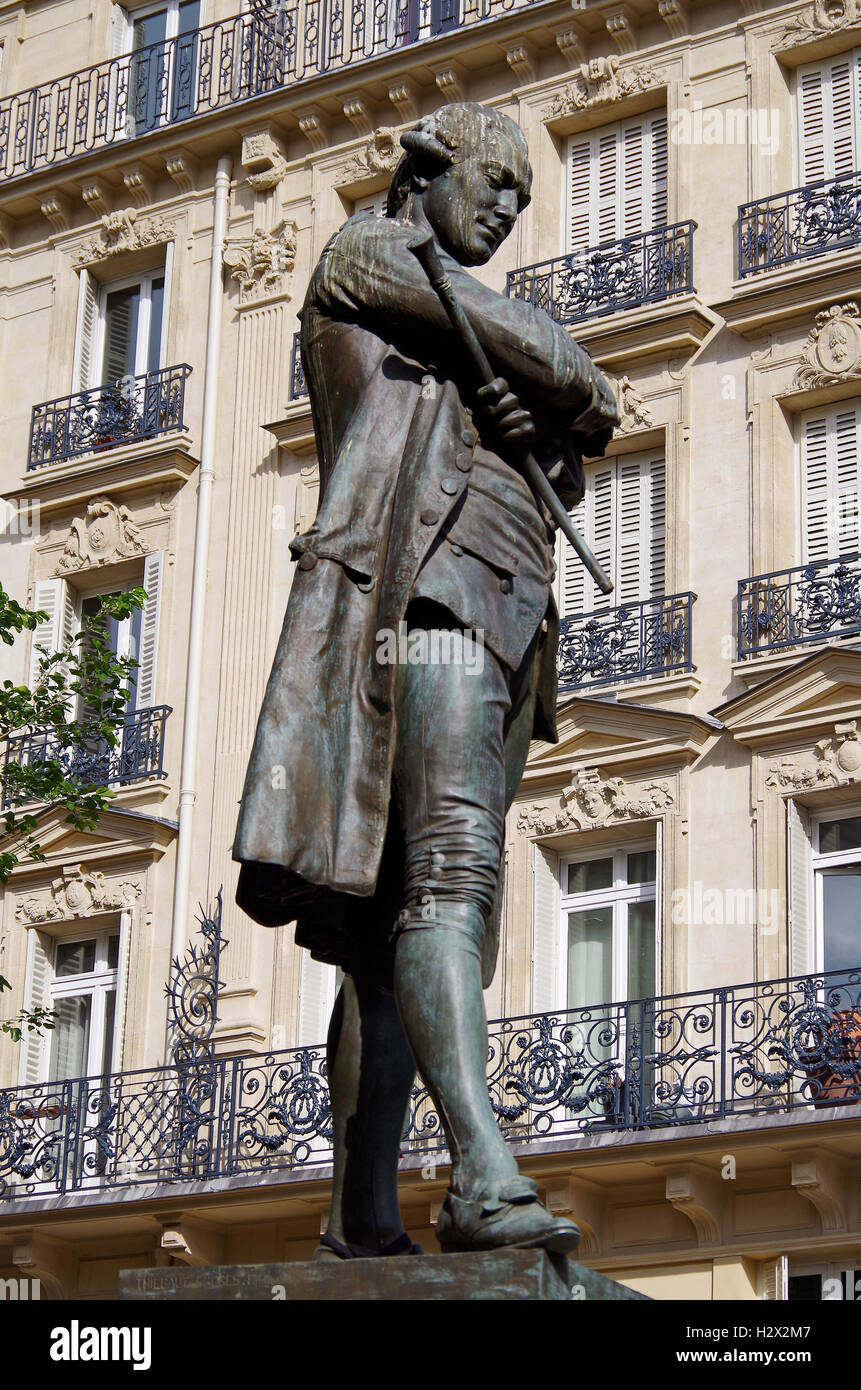 Paris France, statue of Beaumarchais Stock Photo - Alamy