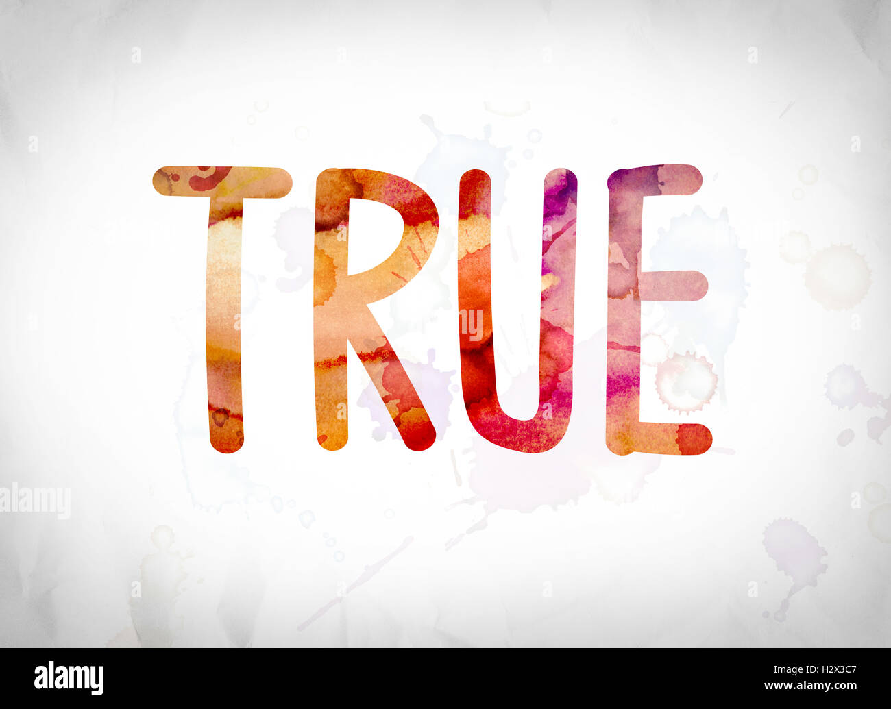 The Word True Written In Watercolor Washes Over A White Paper the-word-true-written-in-watercolor-washes-over-a-white-paper