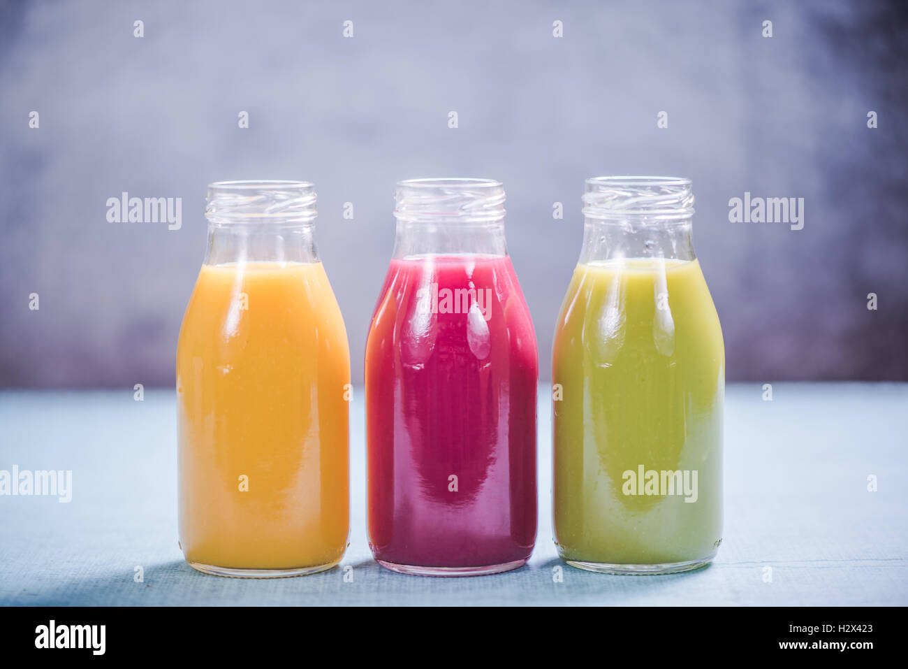 Weight loss smoothies, vivid colors Stock Photo - Alamy