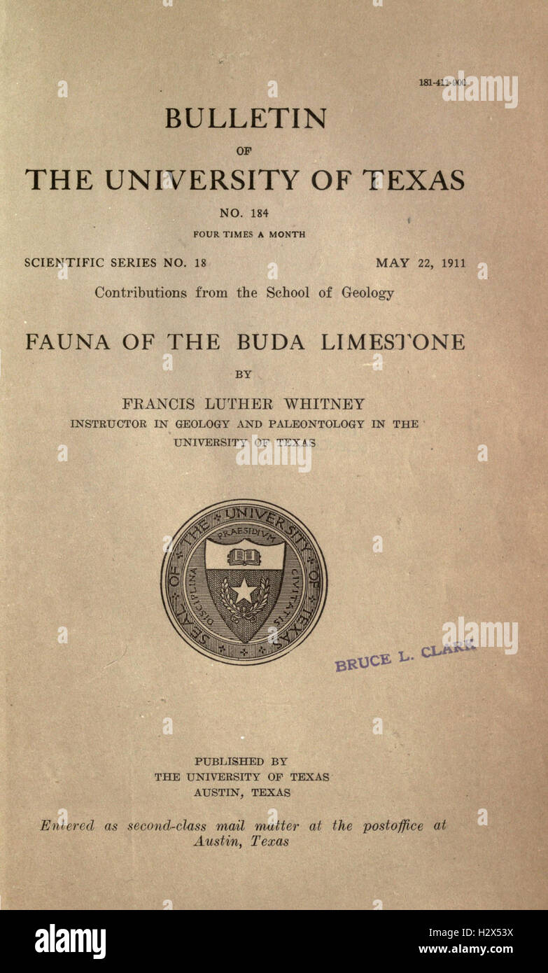 This text documents the fauna found in the Buda limestone, focusing on ...