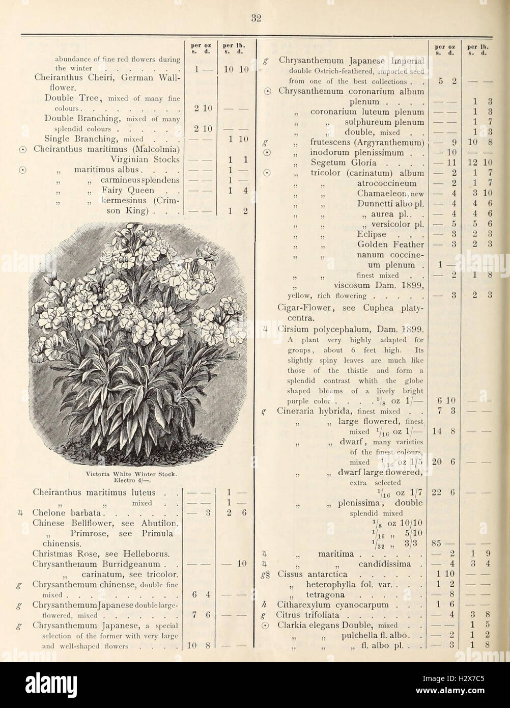 This price list features various types of seeds and plants for ...