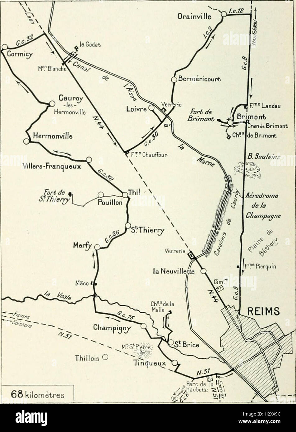 A historical account of the battles for the control of Rheims, focusing ...