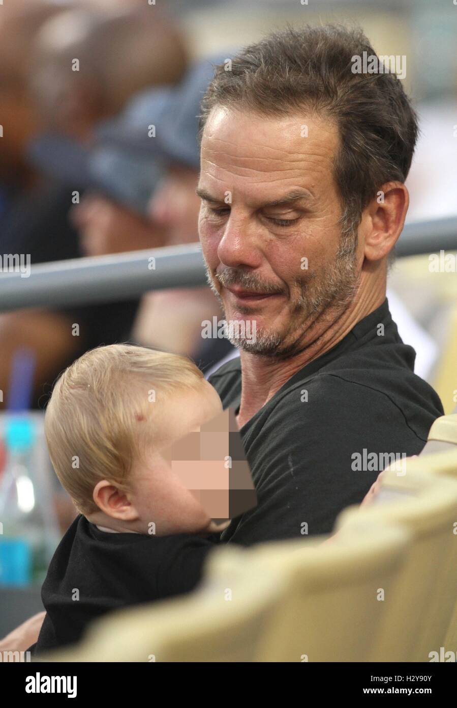 Celebrities attend the Los Angeles Dodgers game. The Arizona ...