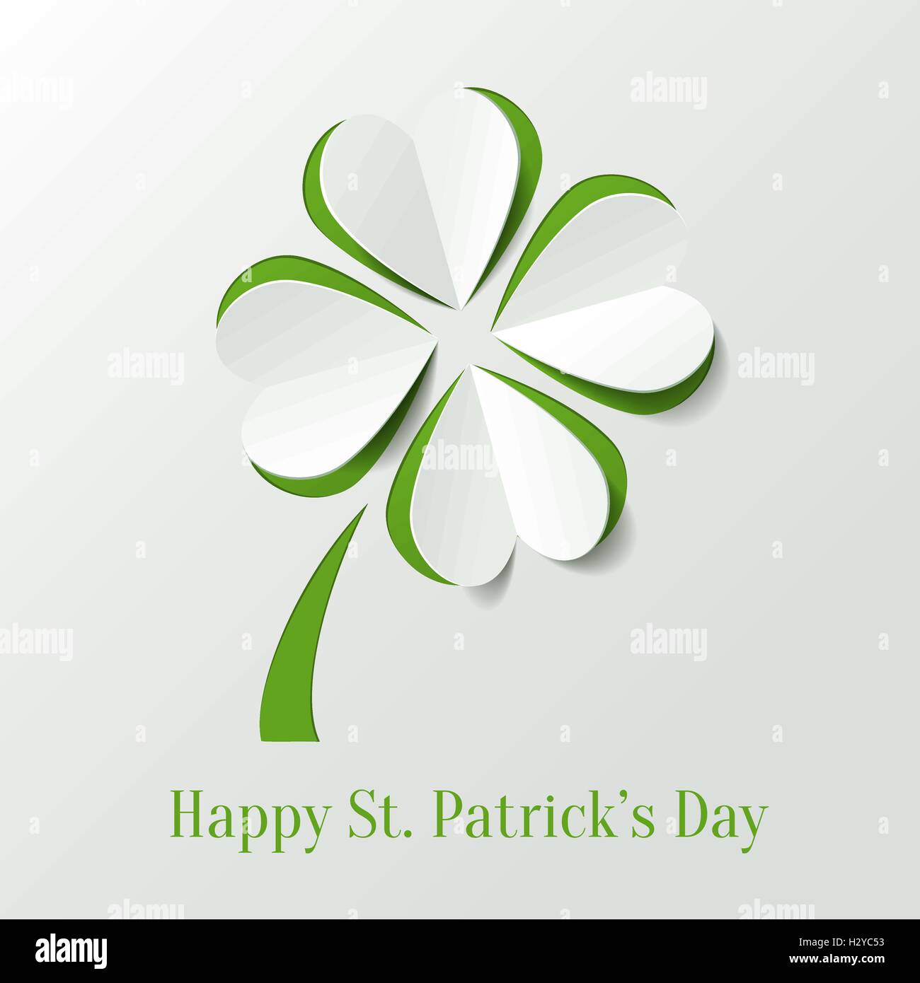 Green paper clover four Stock Vector Images - Alamy