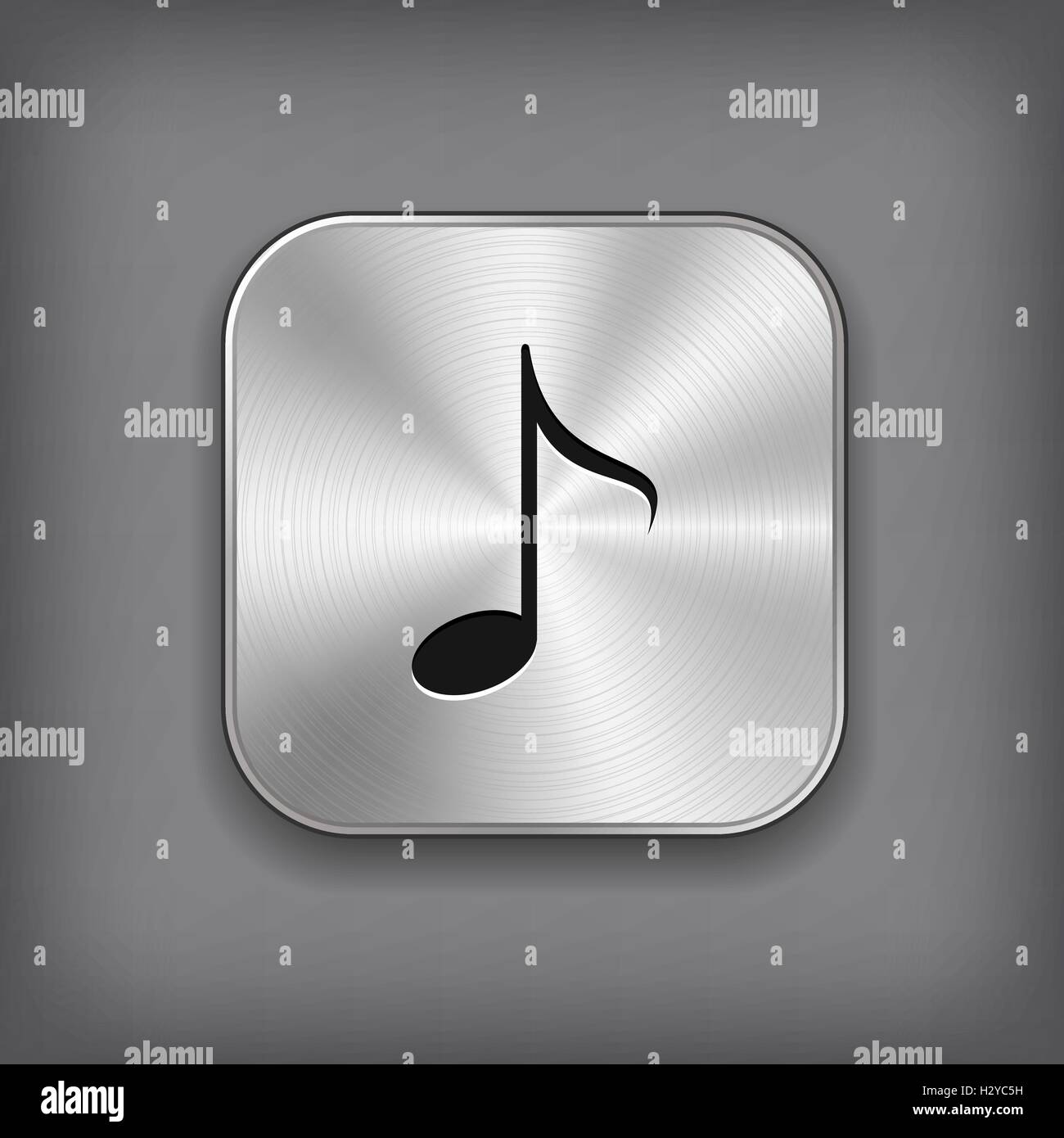 Music note icon - vector metal app button Stock Vector Image & Art - Alamy