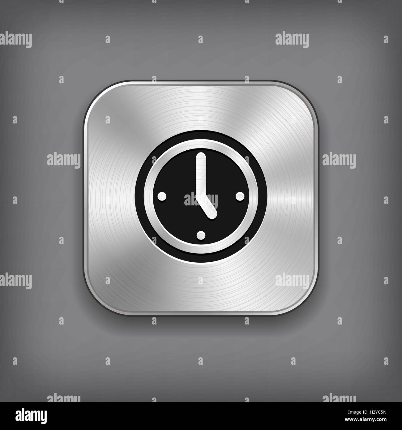 Clock icon - vector metal app button Stock Vector Image & Art - Alamy
