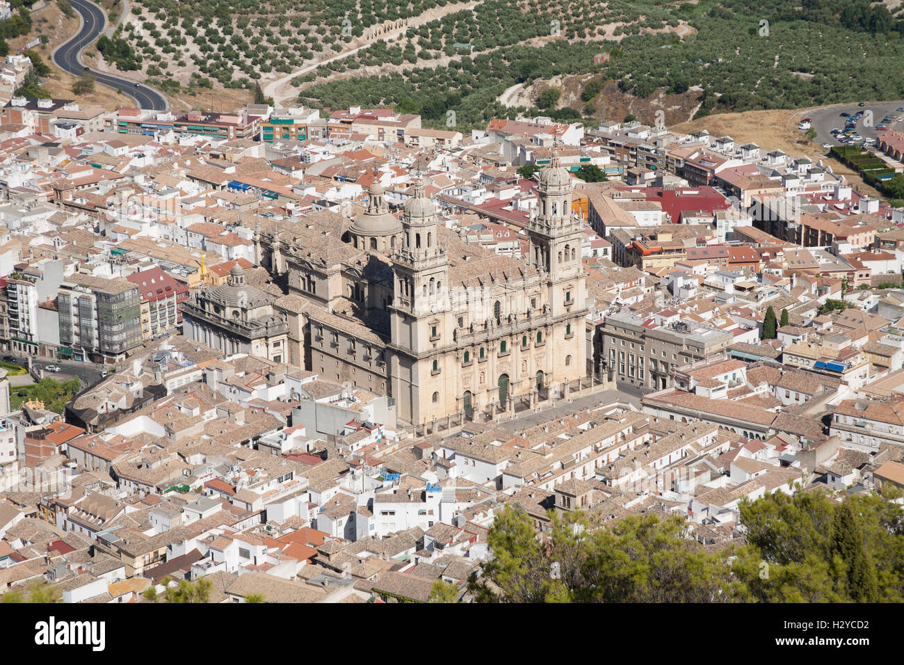 aerial view landmark of renaissance Cathedral of Asuncion, from XVI ...