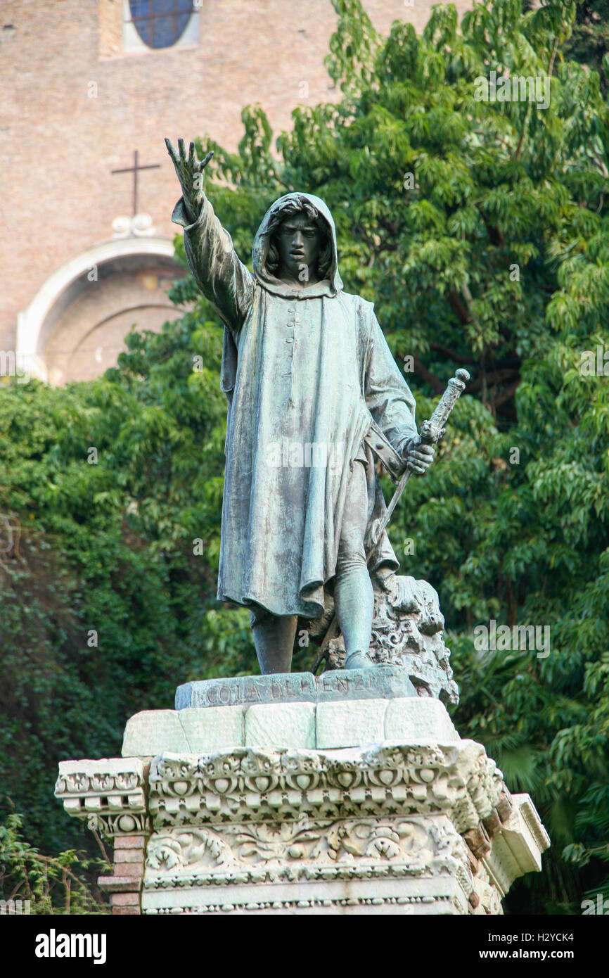 landmark sculpture of Cola Di Rienzo, italian medieval leader ...