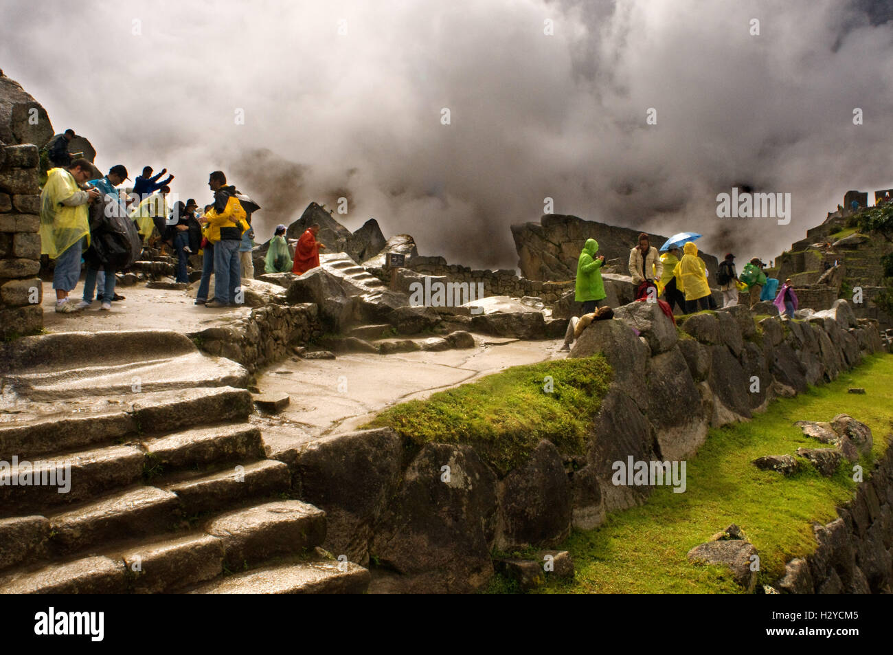 Inside the archaeological complex of Machu Picchu. Machu Picchu is a ...