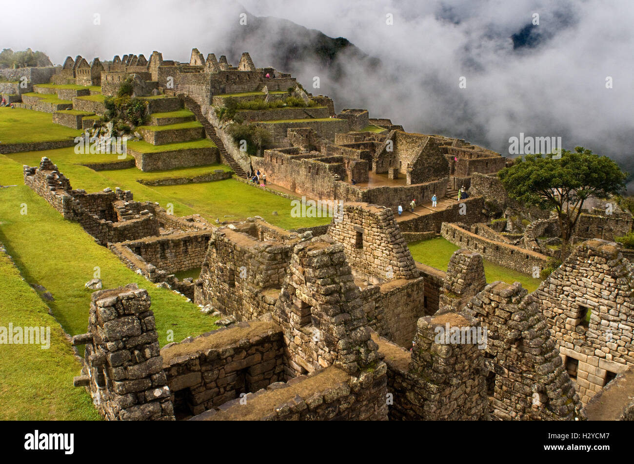 Inside the archaeological complex of Machu Picchu. Machu Picchu is a ...