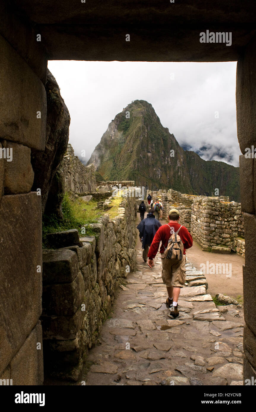 One of the entrances into the archaeological complex of Machu Picchu ...
