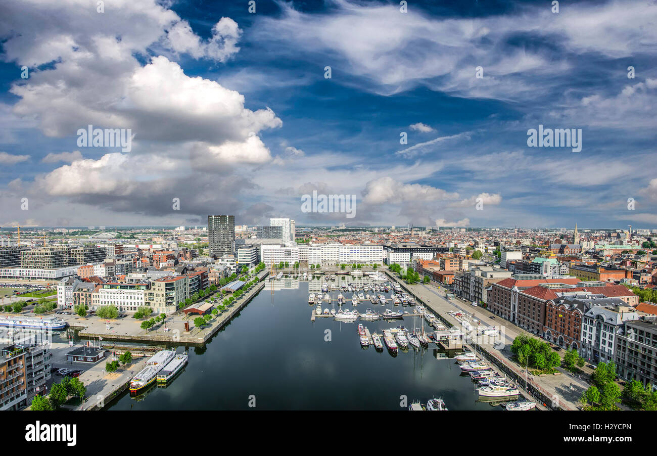 Aerial view antwerp city hi-res stock photography and images - Alamy
