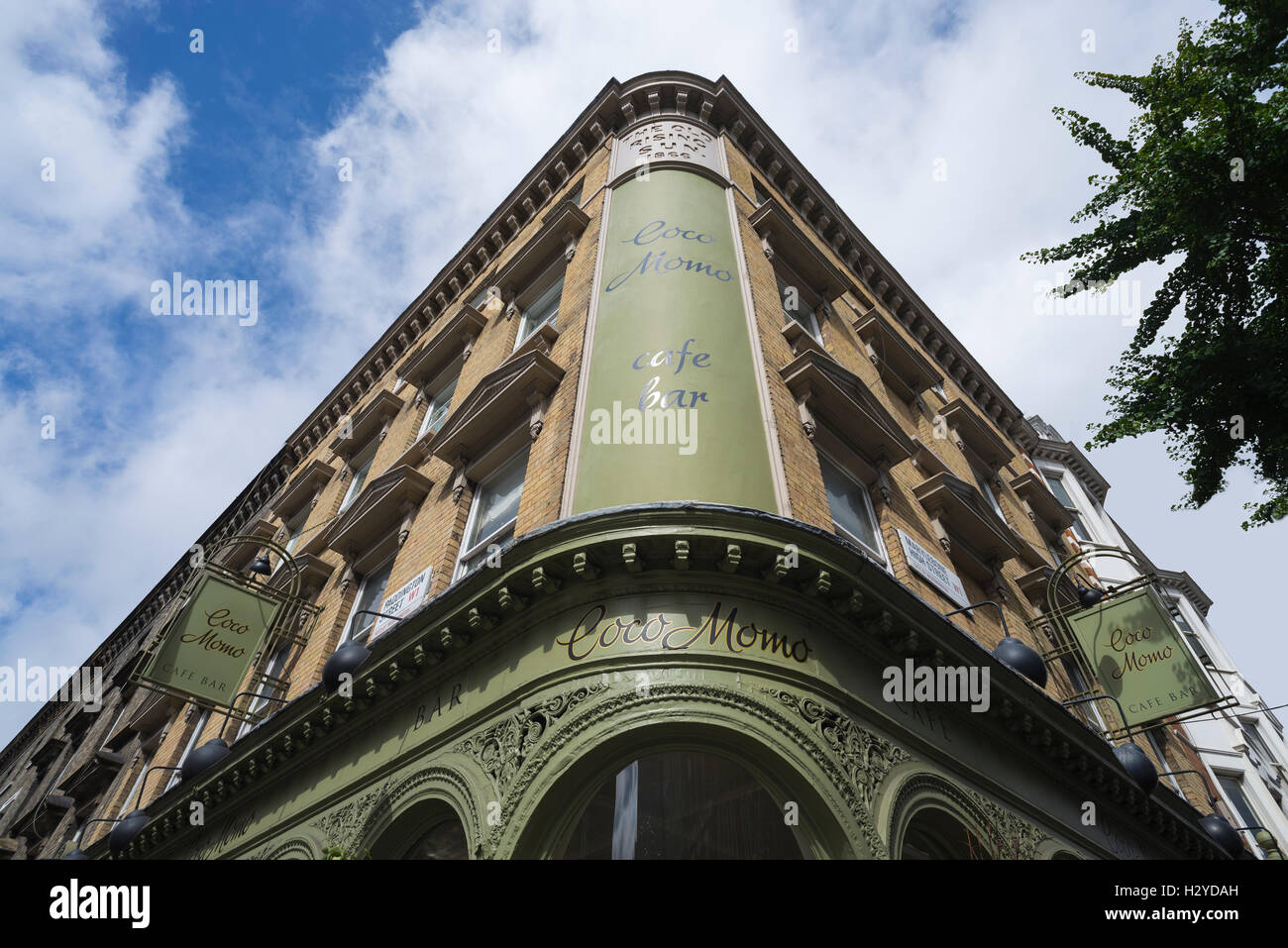 Facade of Coco Momo cafe at the corner of Paddington Street and ...