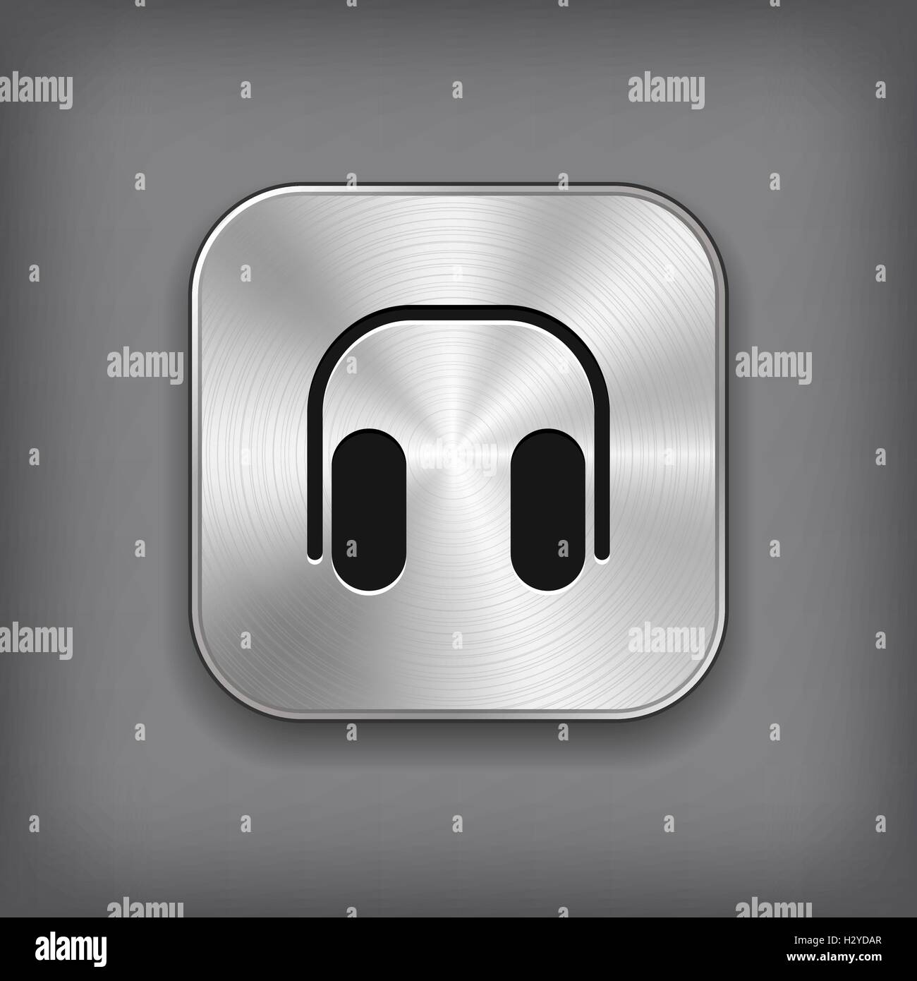Headphones icon - vector metal app button Stock Vector Image & Art - Alamy