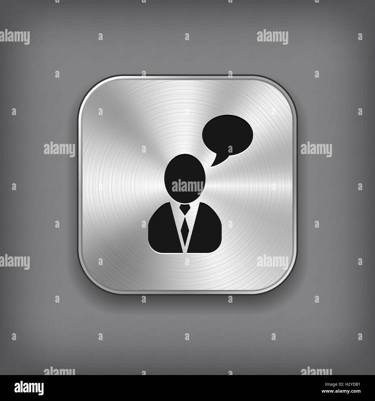 Man talking icon - vector metal app button Stock Vector Image & Art - Alamy