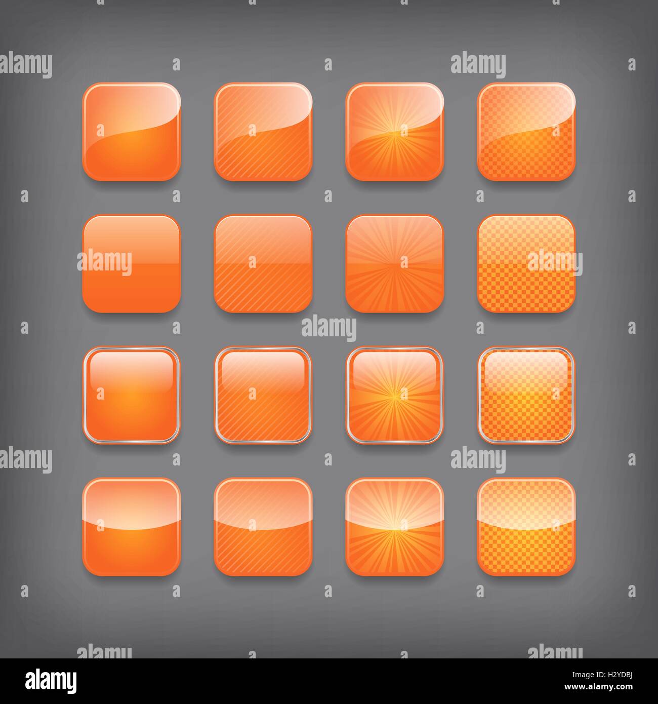 Set of blank orange vector buttons for you design or app Stock Vector ...