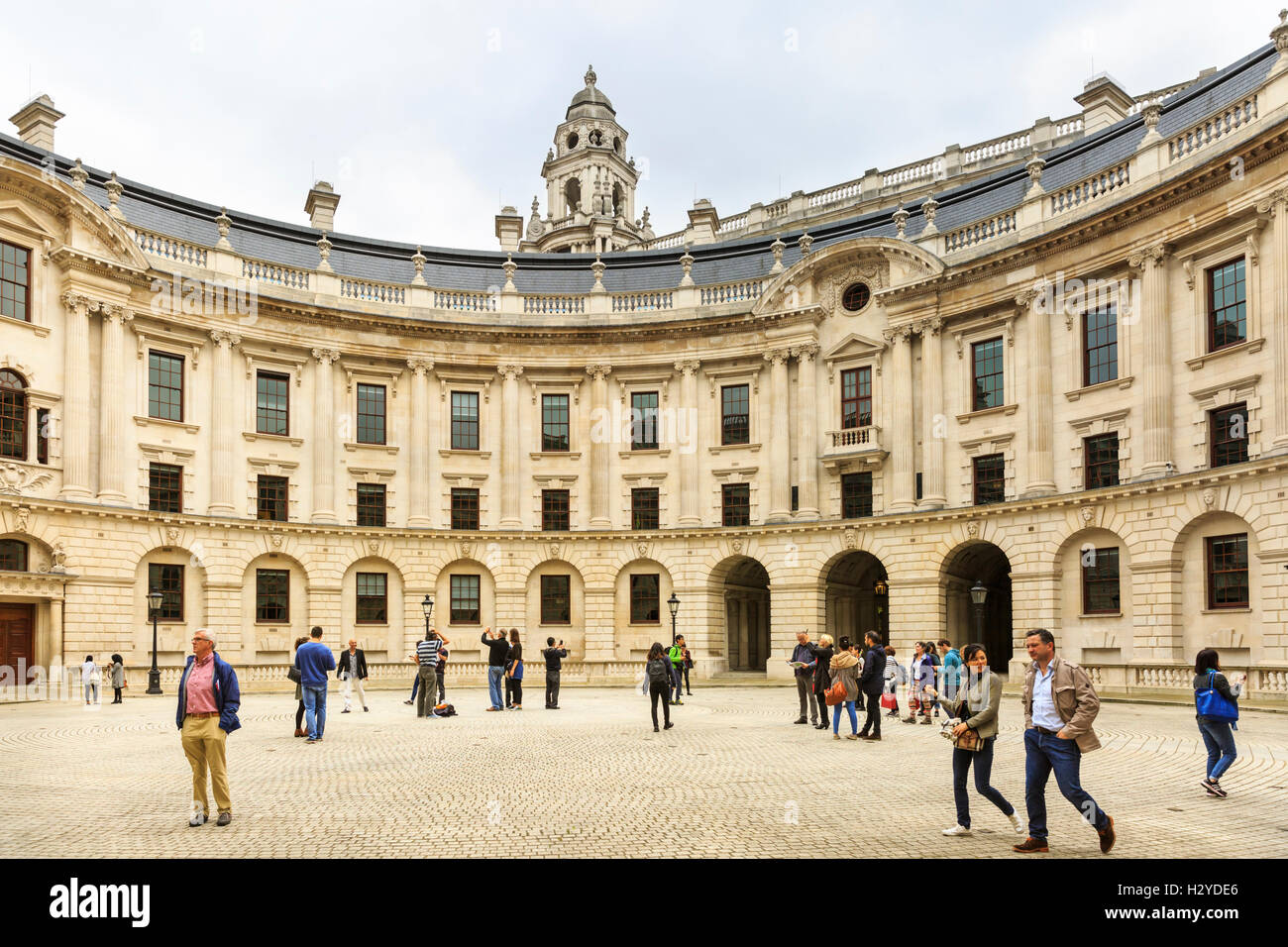 The large circular courtyard in the middle of the HM Treasury building ...
