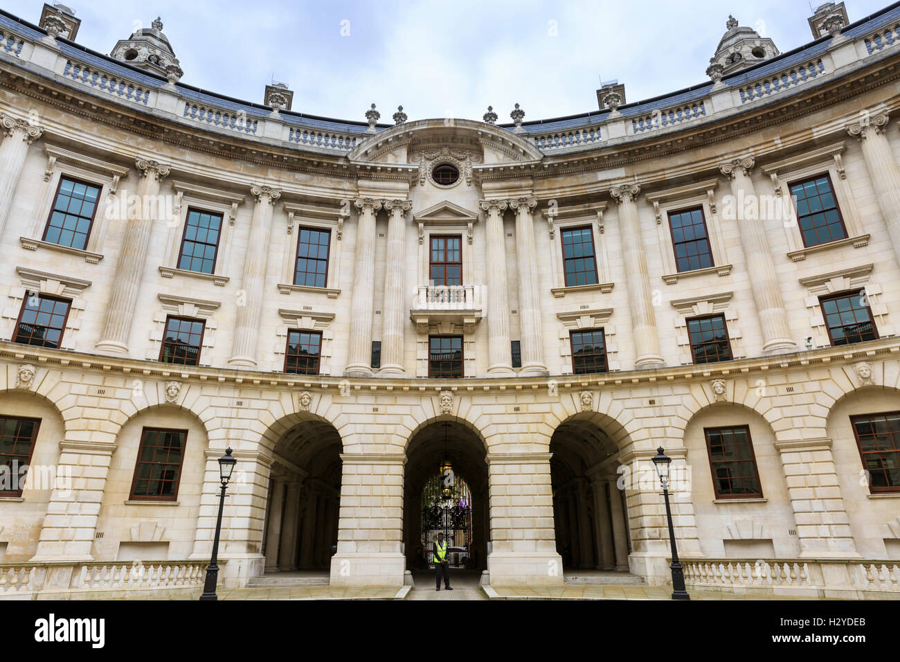 The large circular courtyard in the middle of the HM Treasury building ...