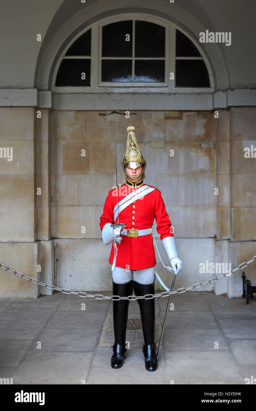 Soldier of the Queen's Guards, household division, standing in front of ...