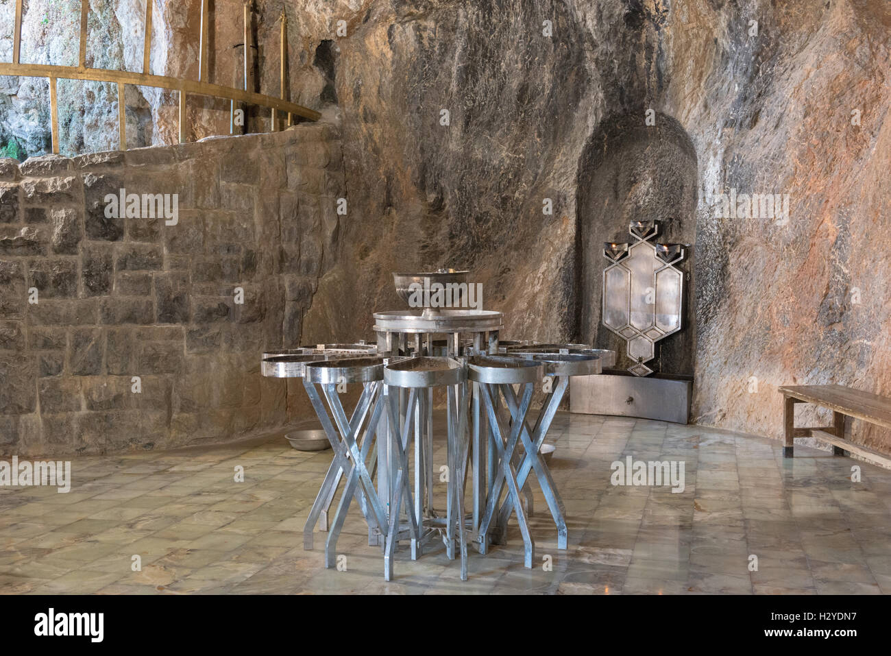 Chak Chak Zoroastrian Temple, Fire Burning Inside The Grotto Stock ...
