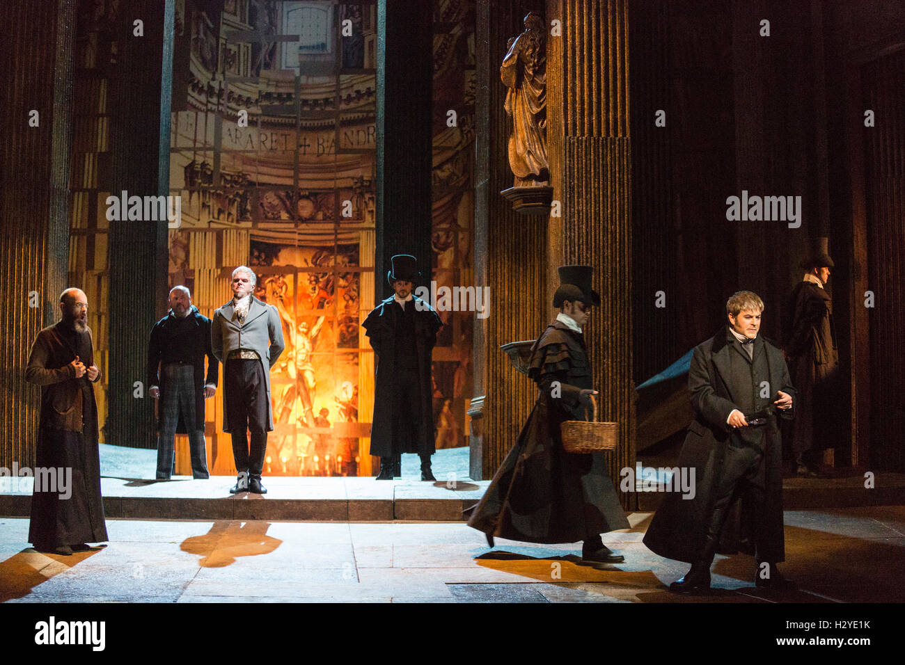 London, UK. 1 October 2016. Craig Colclough as Scarpia. Dress rehearsal ...