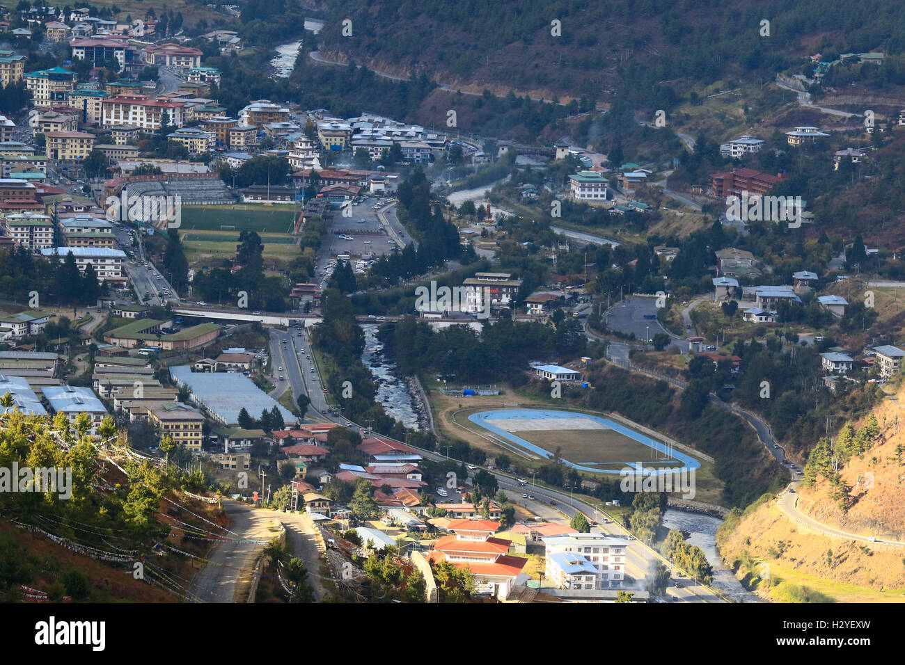 A general view of Thimphu, the capital city of Kingdom of Bhutan Stock ...