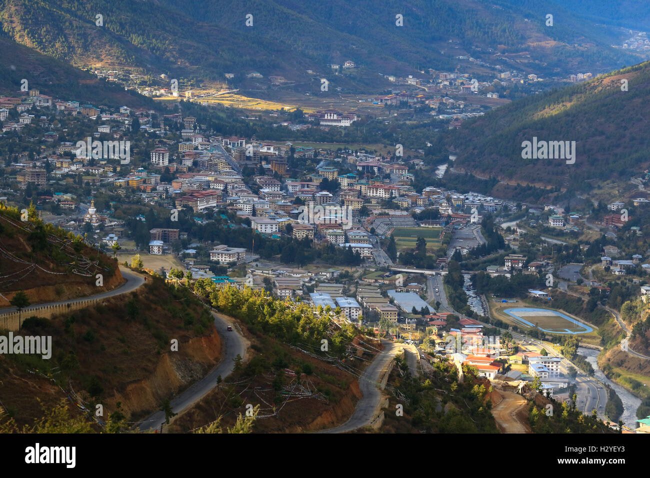 A general view of Thimphu, the capital city of Kingdom of Bhutan Stock ...