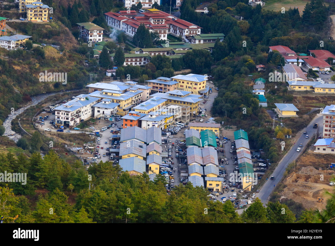 A general view of Thimphu, the capital city of Kingdom of Bhutan Stock ...