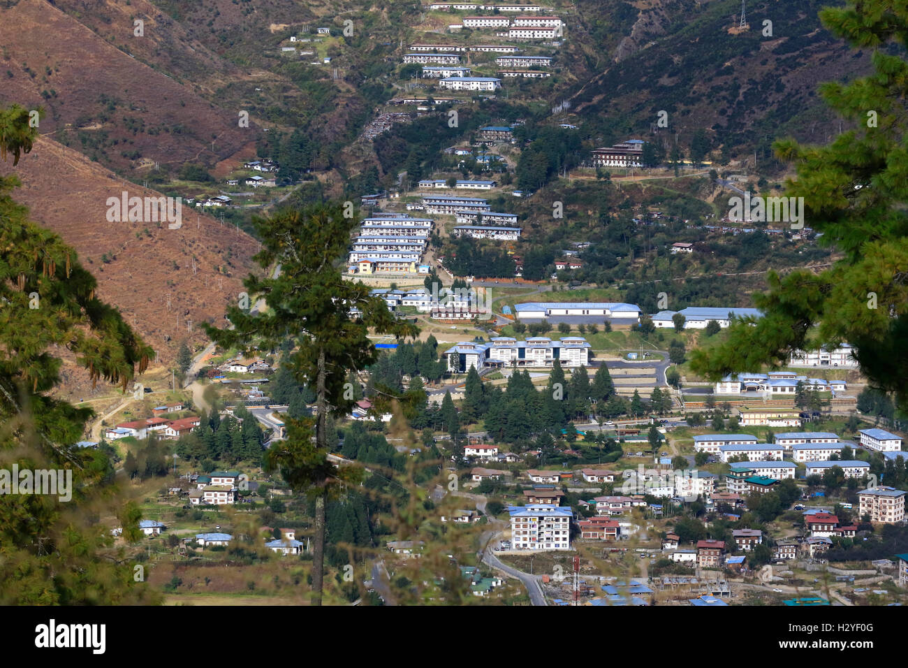 A general view of Thimphu, the capital city of Kingdom of Bhutan Stock ...