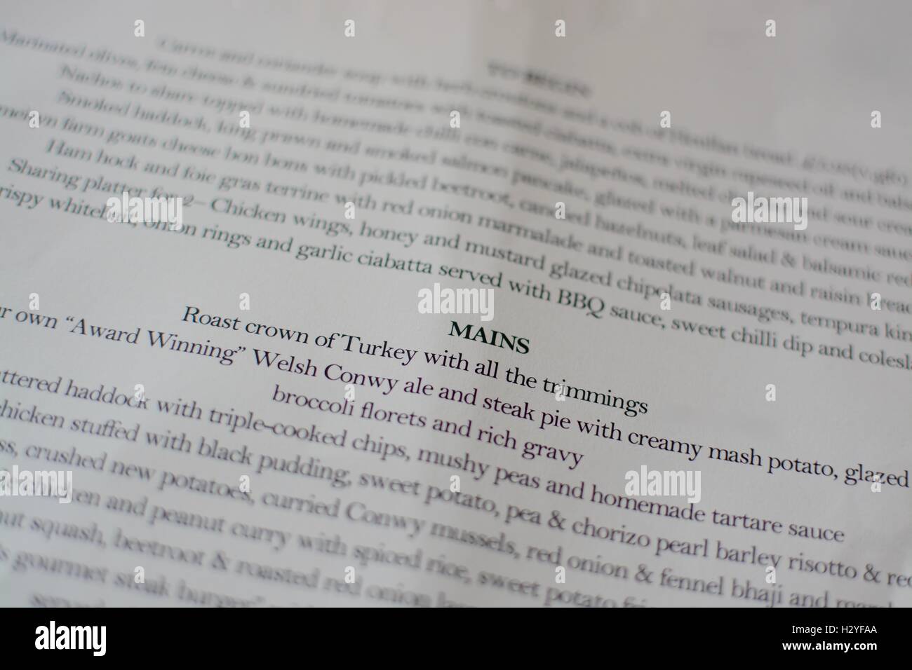 Main course restaurant menu hi-res stock photography and images - Alamy
