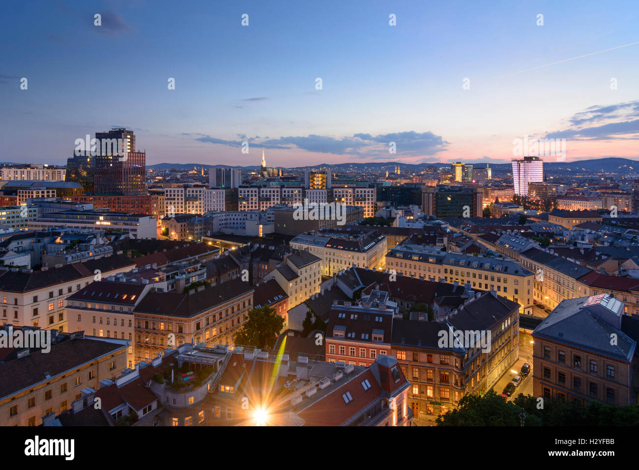 Wien, Vienna: View to the city center , 3rd District , Justice Centre ...
