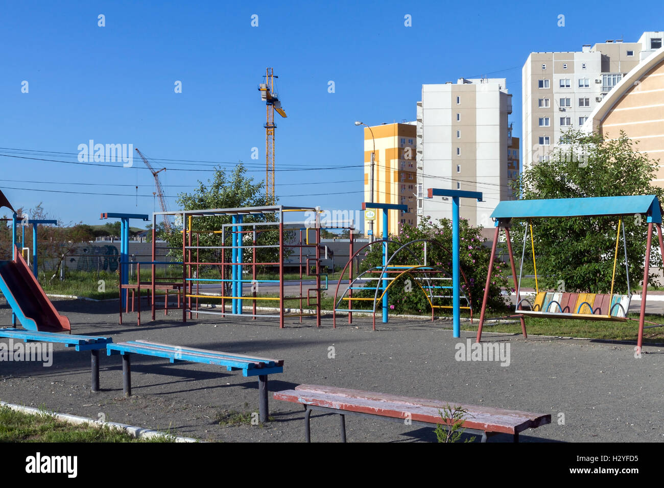 children's sports complex, outdoor playground Stock Photo - Alamy