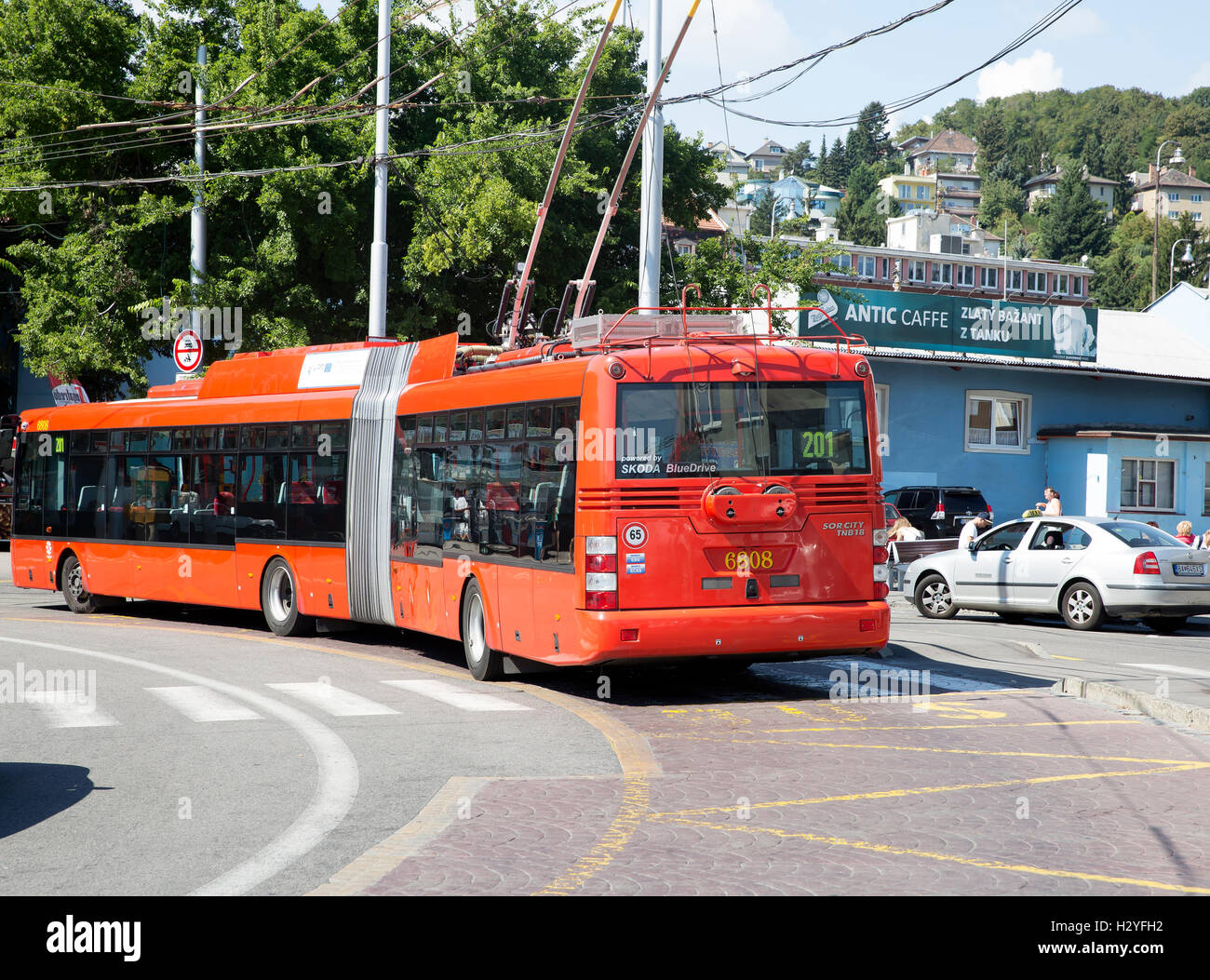Bendy bus outside Bratislava train station in Slovakia Stock Photo - Alamy