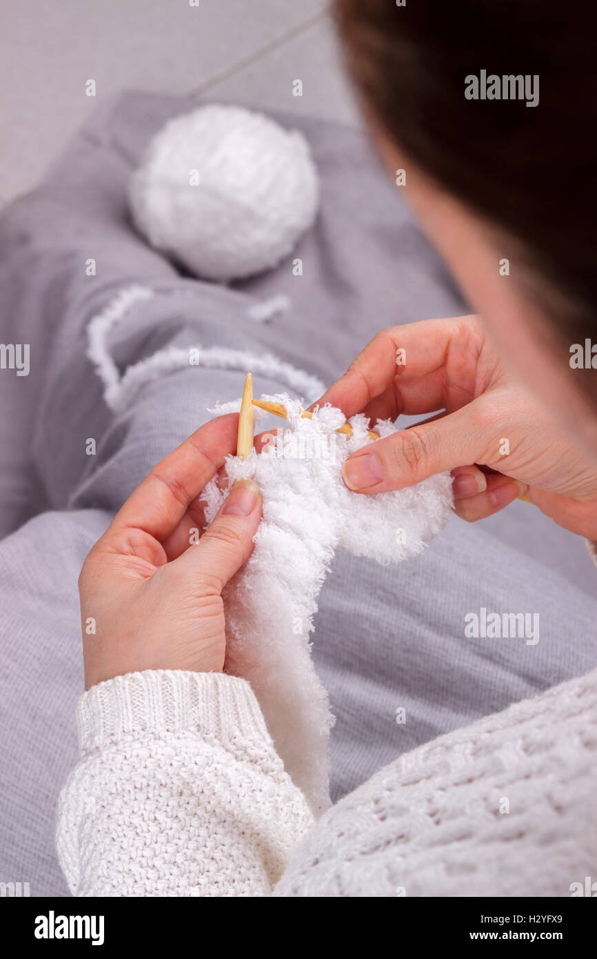 Woman knitting hands hi-res stock photography and images - Alamy