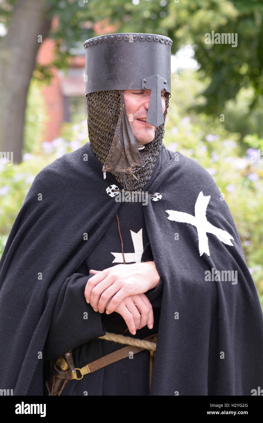 A re-enactment group with a man in a Knights Templar costume at The ...