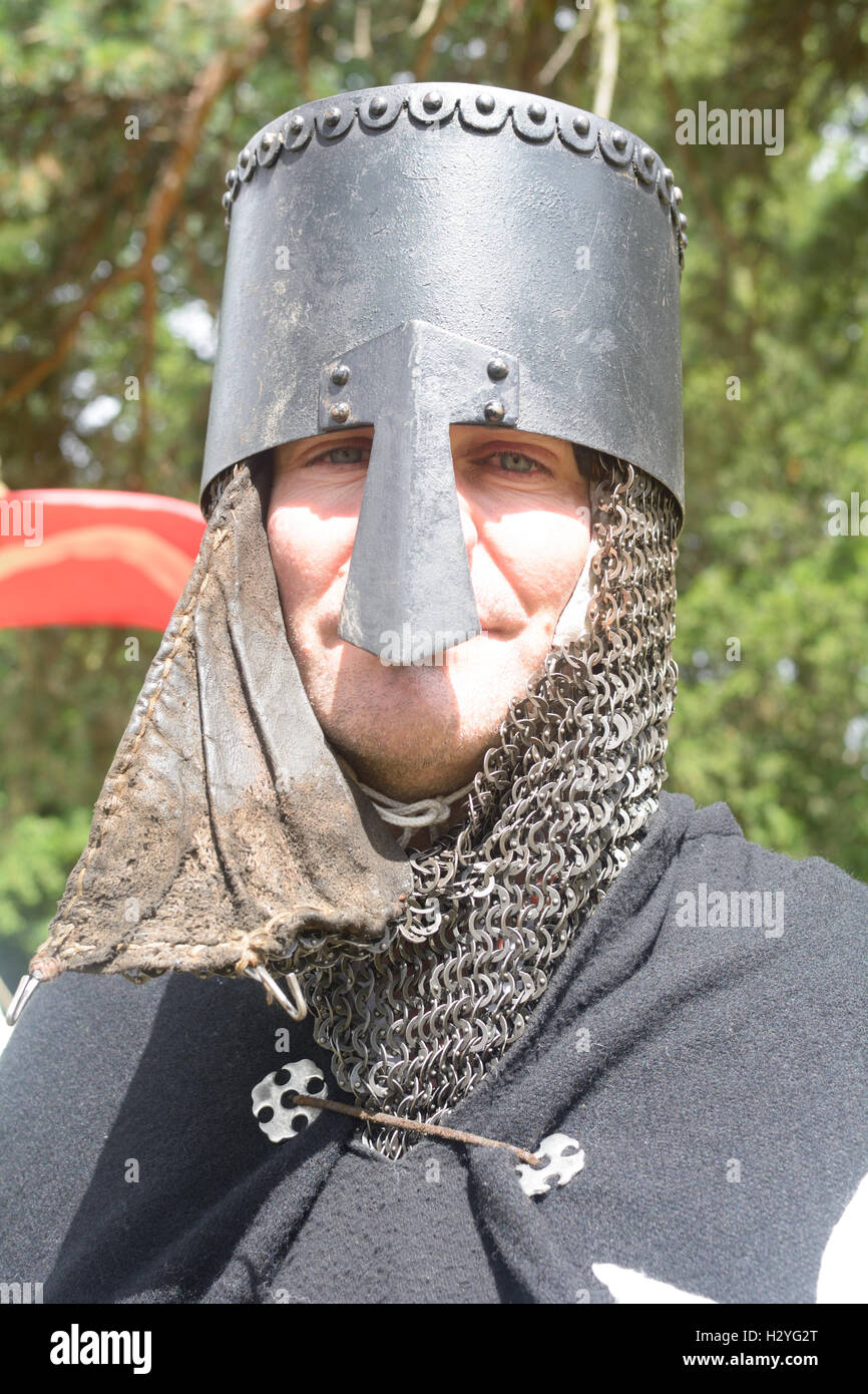 A re-enactment group with a man in a Knights Templar costume at The ...