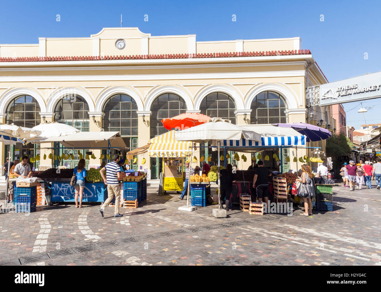 Monastiraki Square's street traders in Athens, Greece Stock Photo - Alamy
