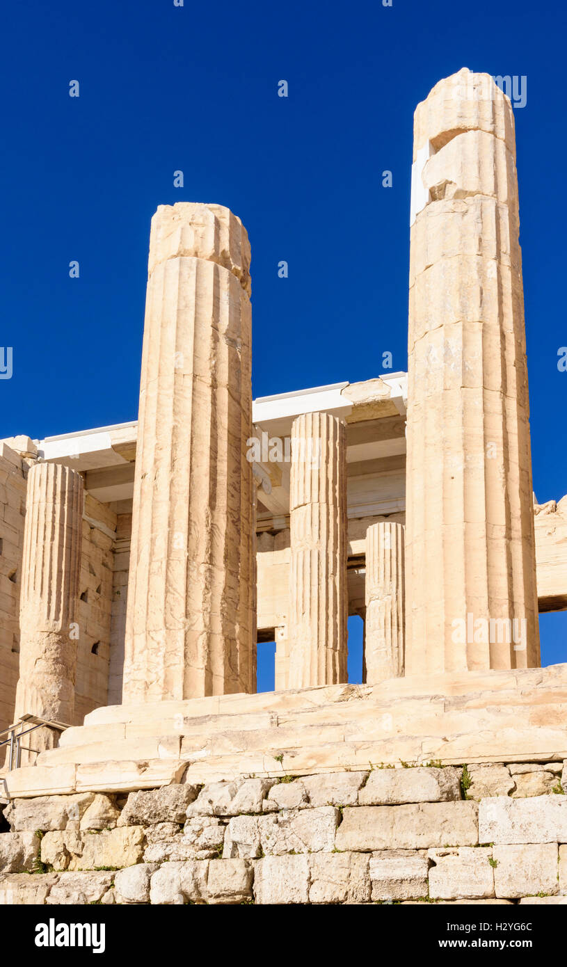 Detail of the Propylaea, the grand entrance to the Acropolis, Athens ...