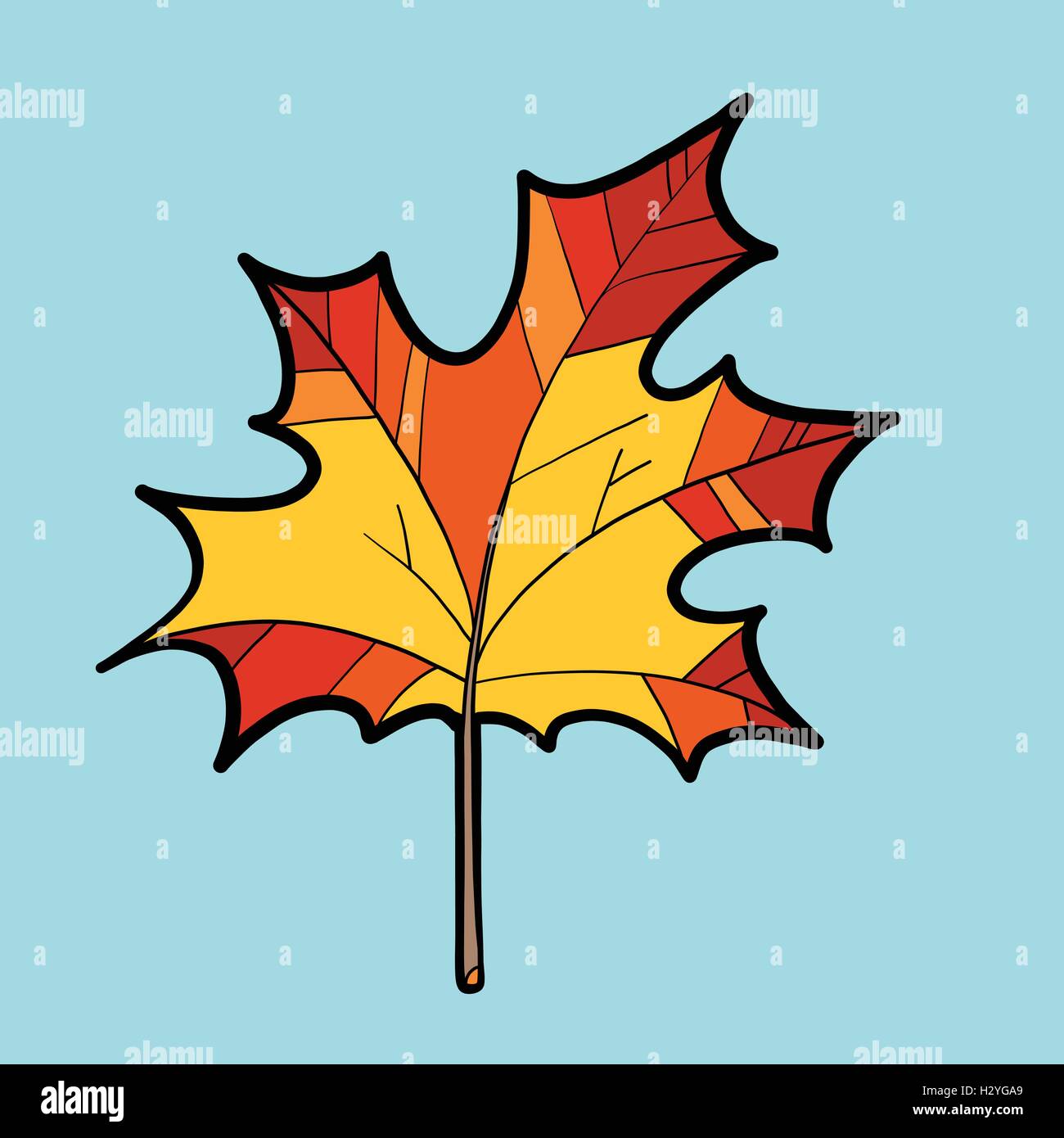 Single red autumn fall Stock Vector Images - Alamy