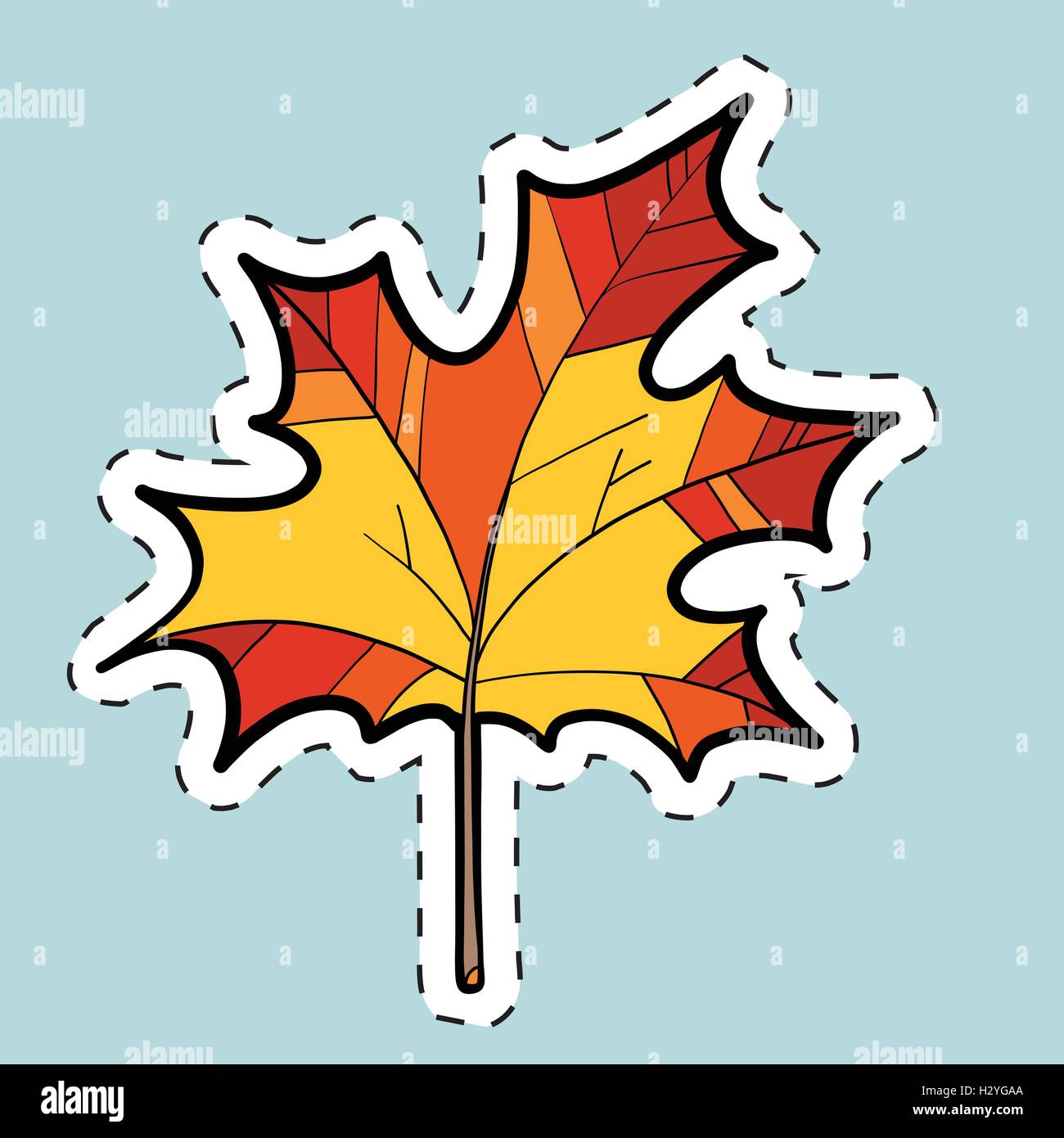 Autumn maple leaf, nature seasons. label sticker Stock Vector Image ...