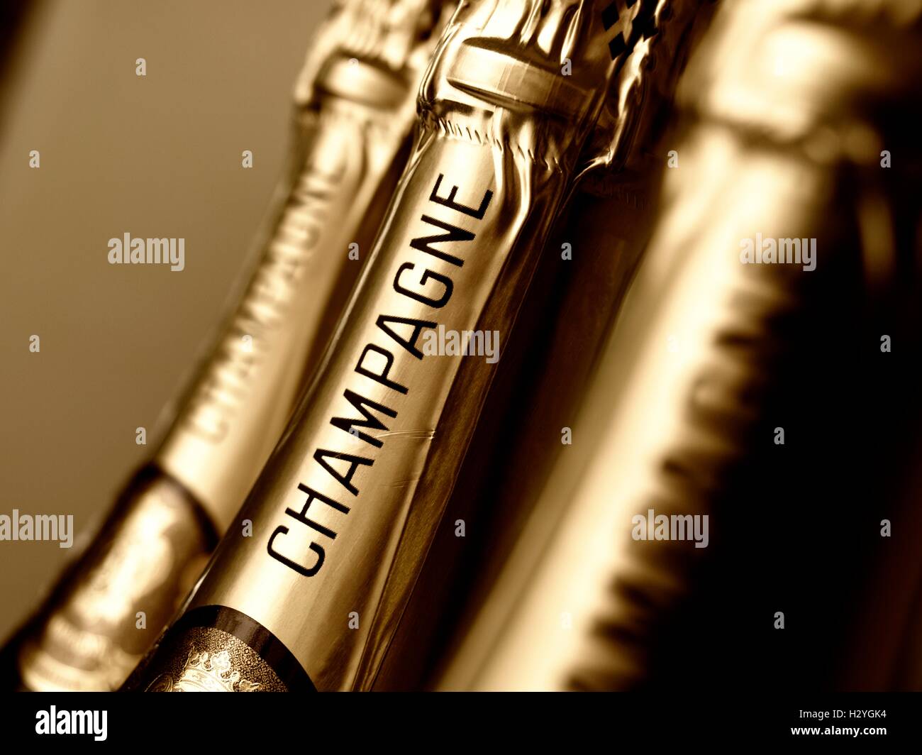 Bottles of champagne on display hi-res stock photography and images - Alamy