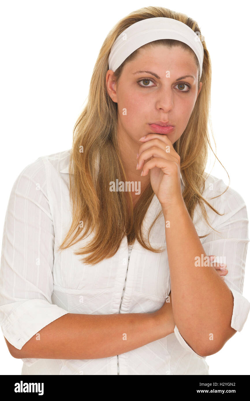 Young woman looking perplexed Stock Photo - Alamy