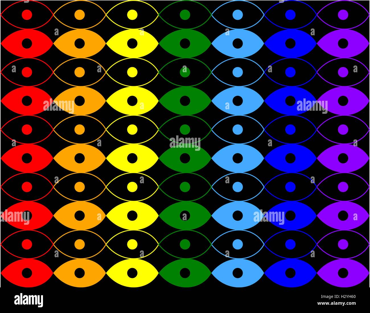 a pattern of circles and ellipses resembling eyes Stock Vector Image ...