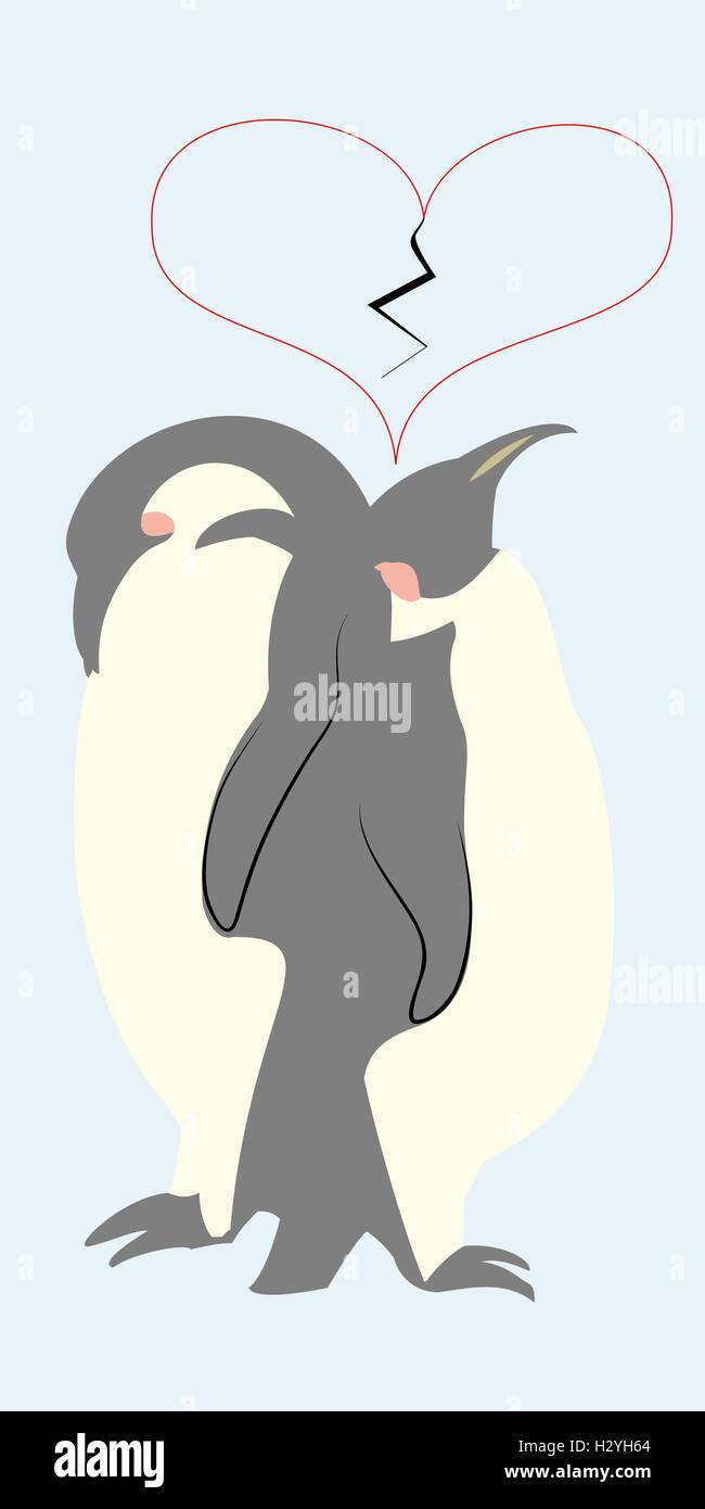 Valentines penguins Stock Vector Images - Alamy